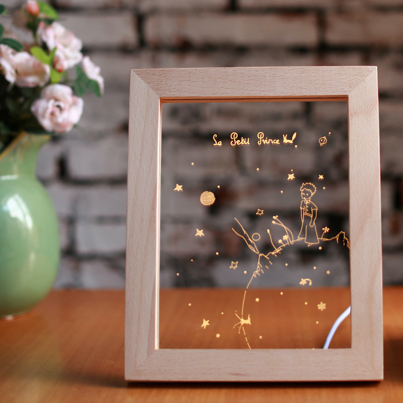 Wholesale wooden LED custom design photo frame