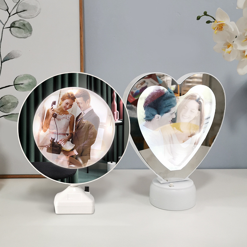 Led creative makeup mirror simple photo frame