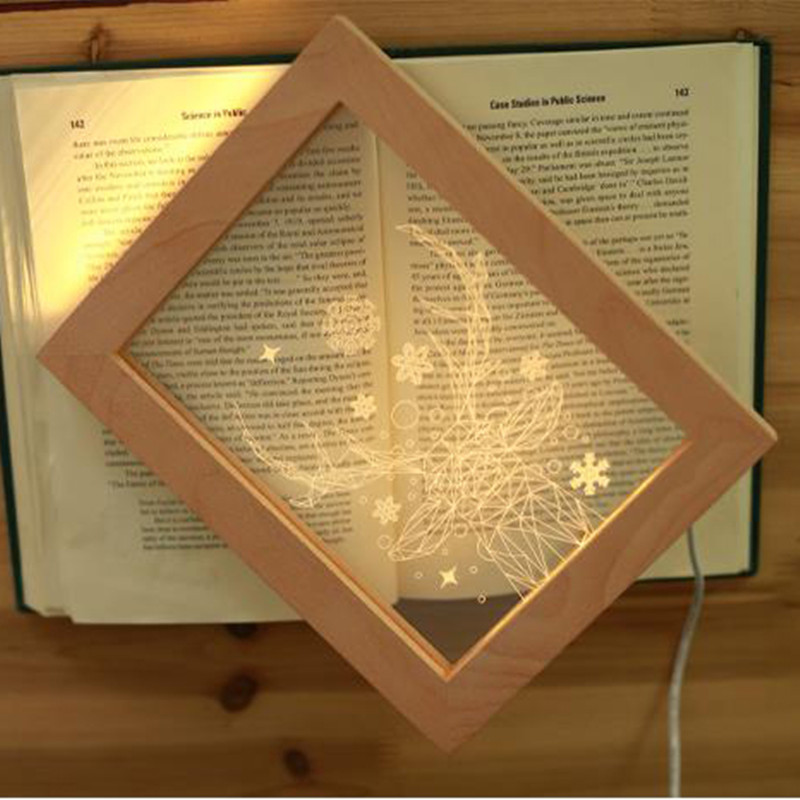 Wholesale wooden LED custom design photo frame