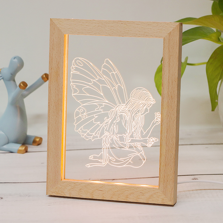 Wholesale wooden LED custom design photo frame