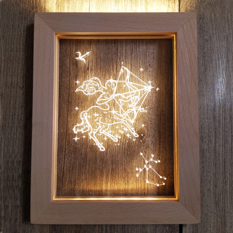 Wholesale wooden LED custom design photo frame