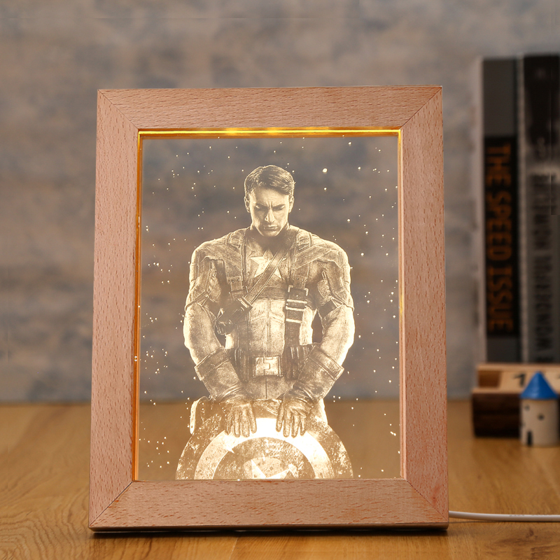 Wholesale wooden LED custom design photo frame