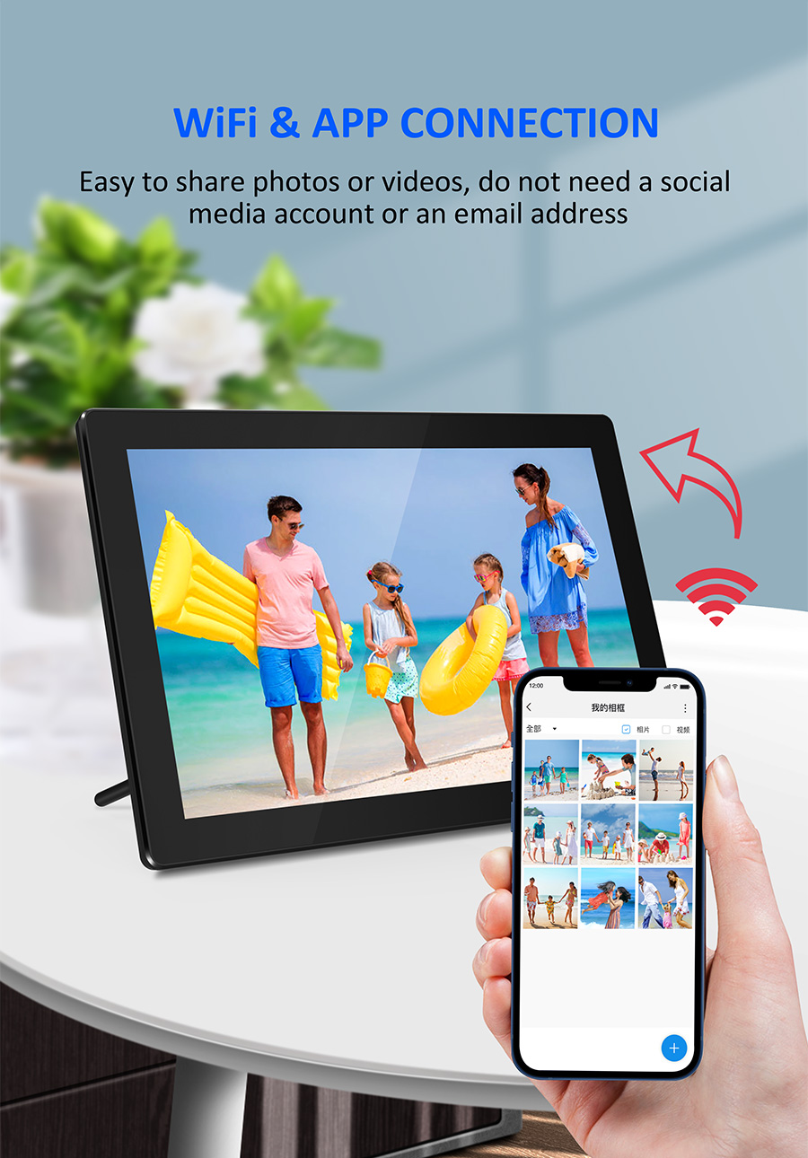 Wooden full HD Photo frame digital photo frame