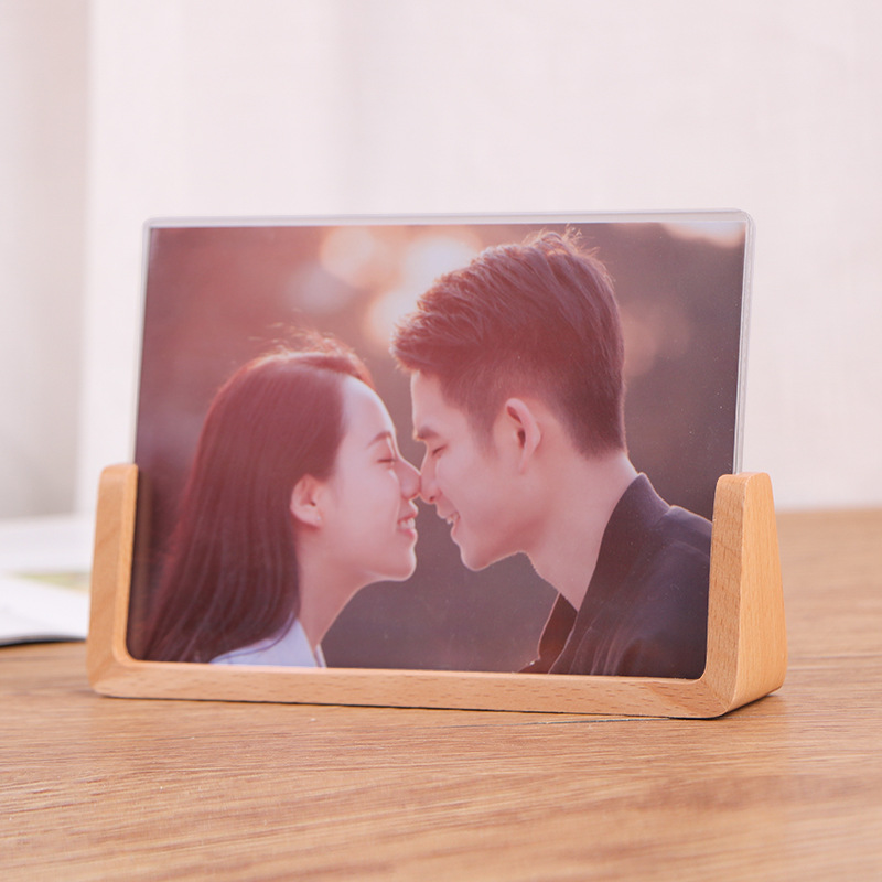 European solid wood U-shaped acrylic photo frame