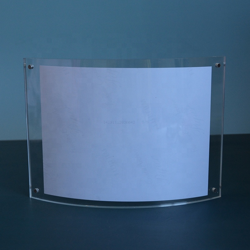 Custom magnetic curved acrylic photo frame