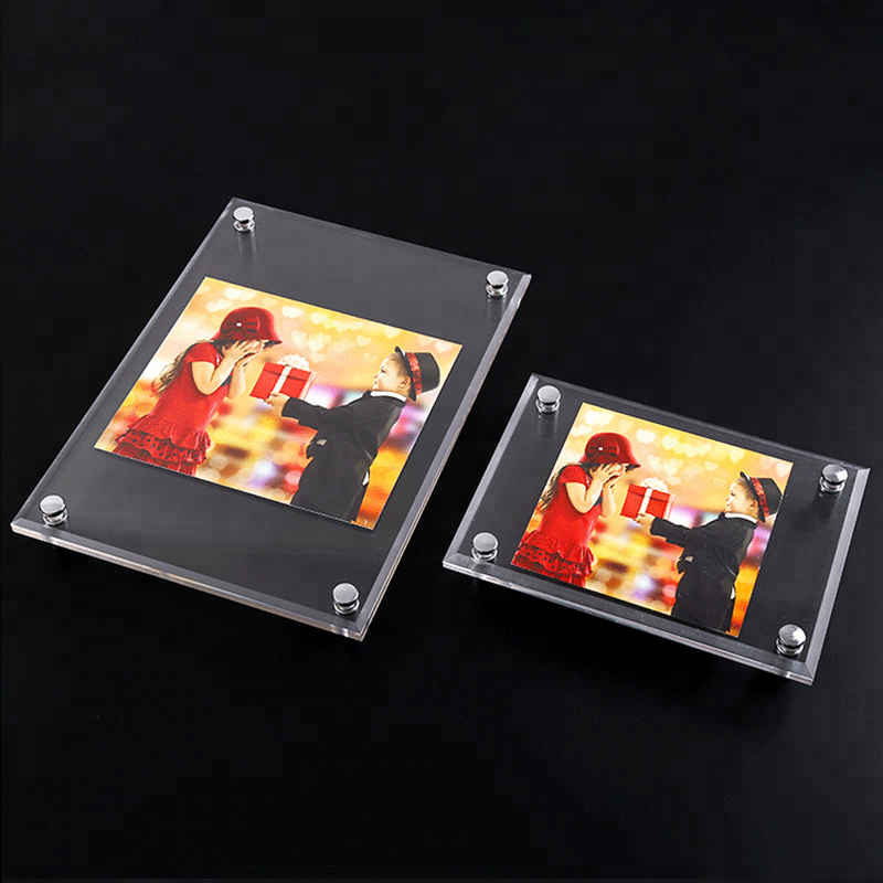 Custom transparent acrylic photo frame