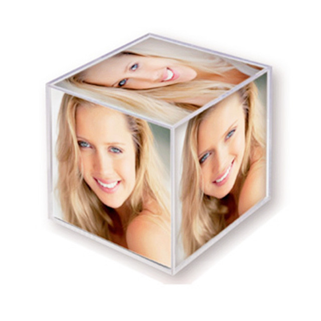 Custom acrylic rotating cube photo frame