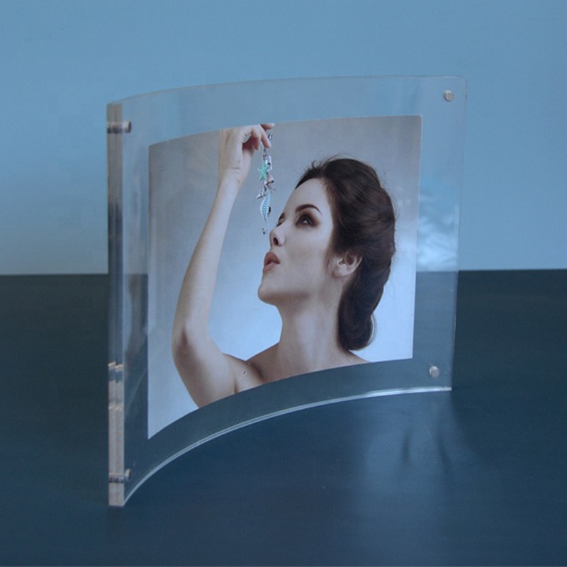 Custom magnetic curved acrylic photo frame
