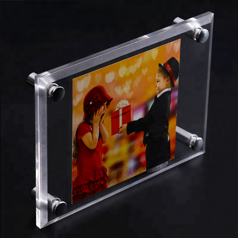 Custom transparent acrylic photo frame