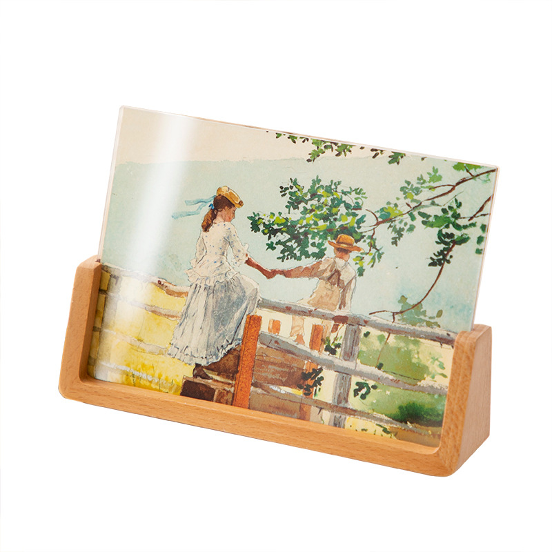 European solid wood U-shaped acrylic photo frame