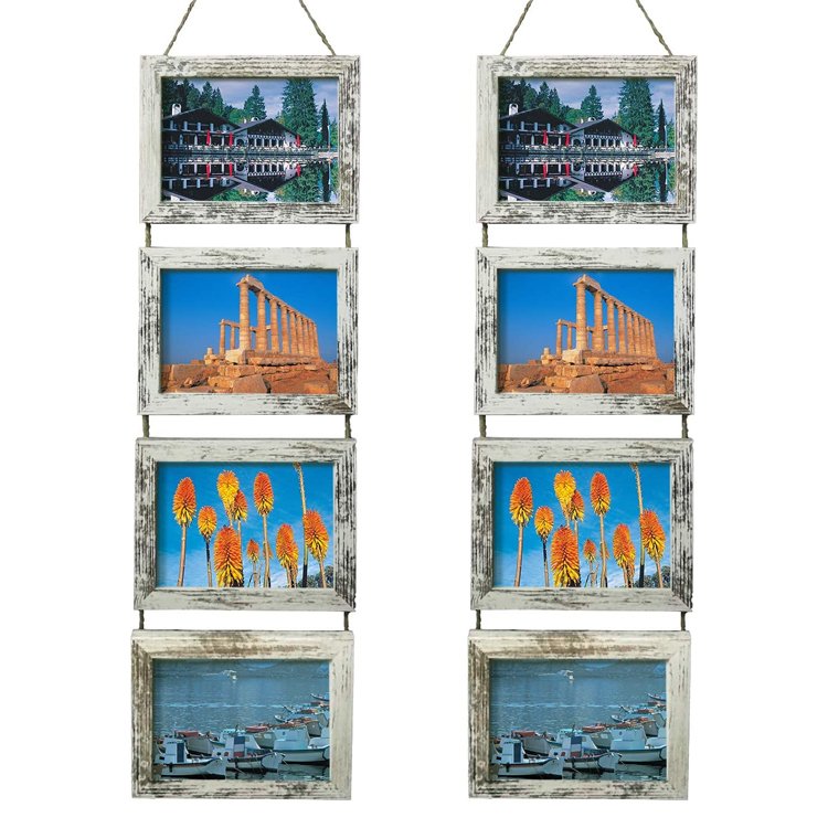 Distressed white wall-mounted collage frame