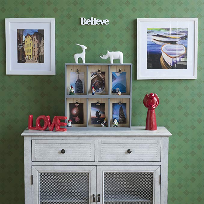 Wooden wall-mounted collage combination photo frame