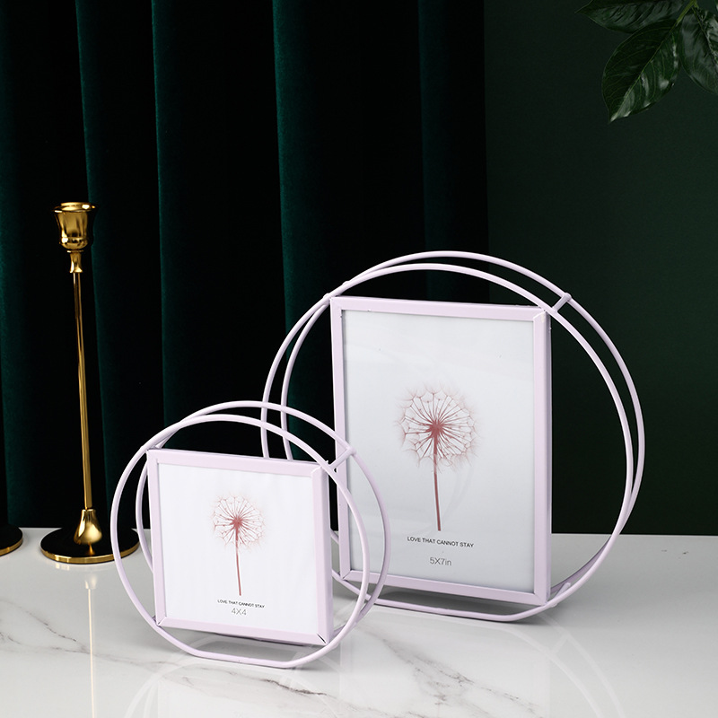 Wrought iron bedroom study round photo frame