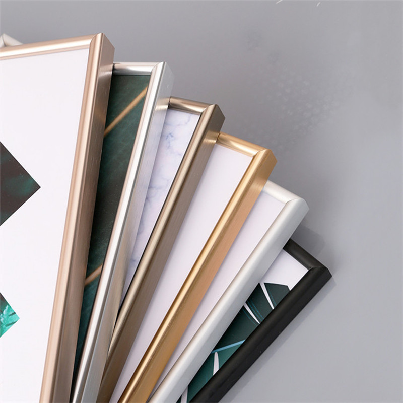 Glass mounted light luxury metal photo frame