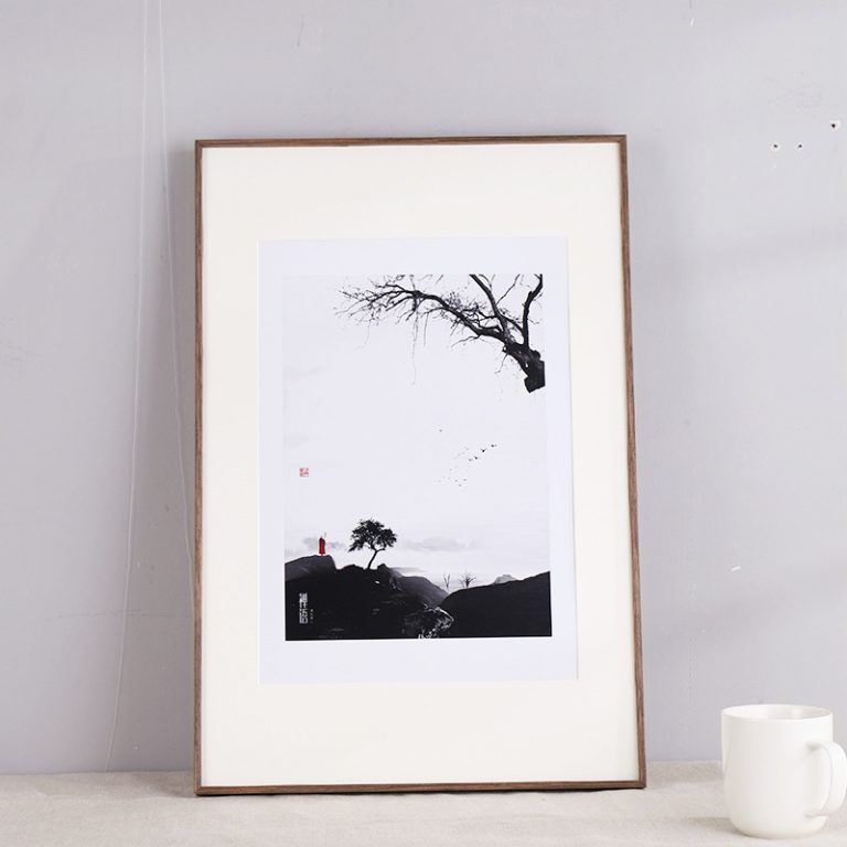 Creative advertising poster frame hanging on the wall