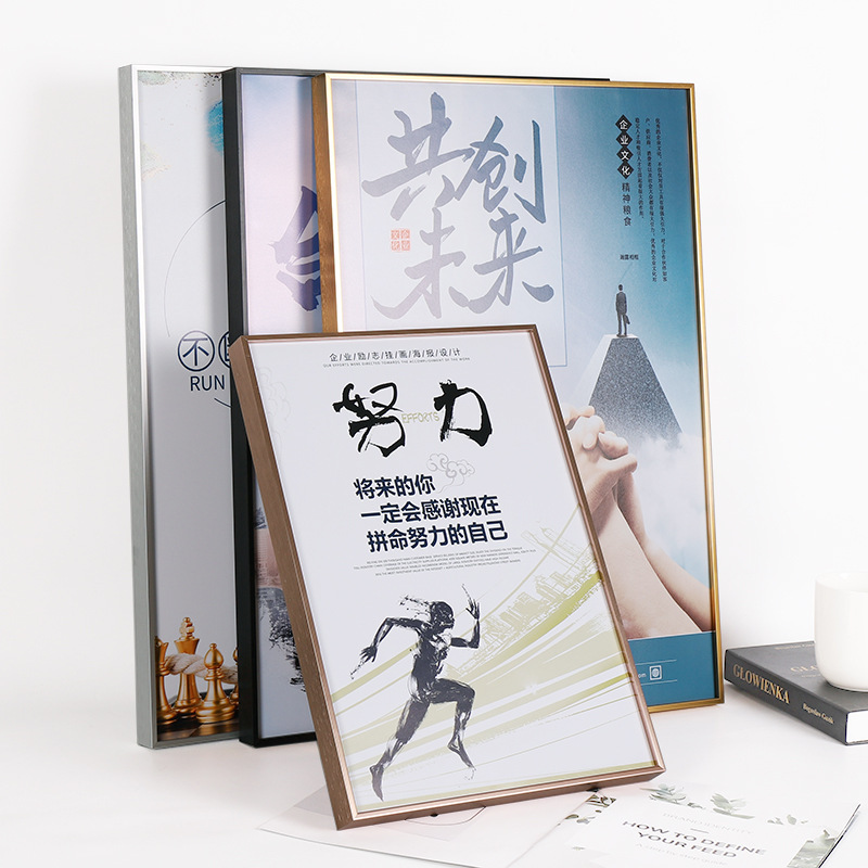 Creative advertising poster frame hanging on the wall