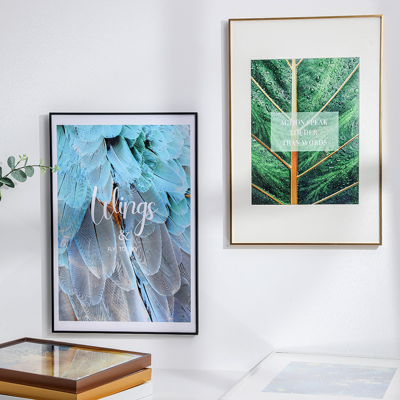 Creative advertising poster frame hanging on the wall