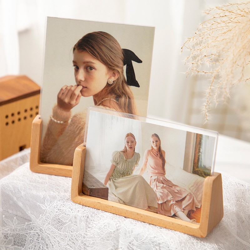 Modern U-shaped wooden photo frame