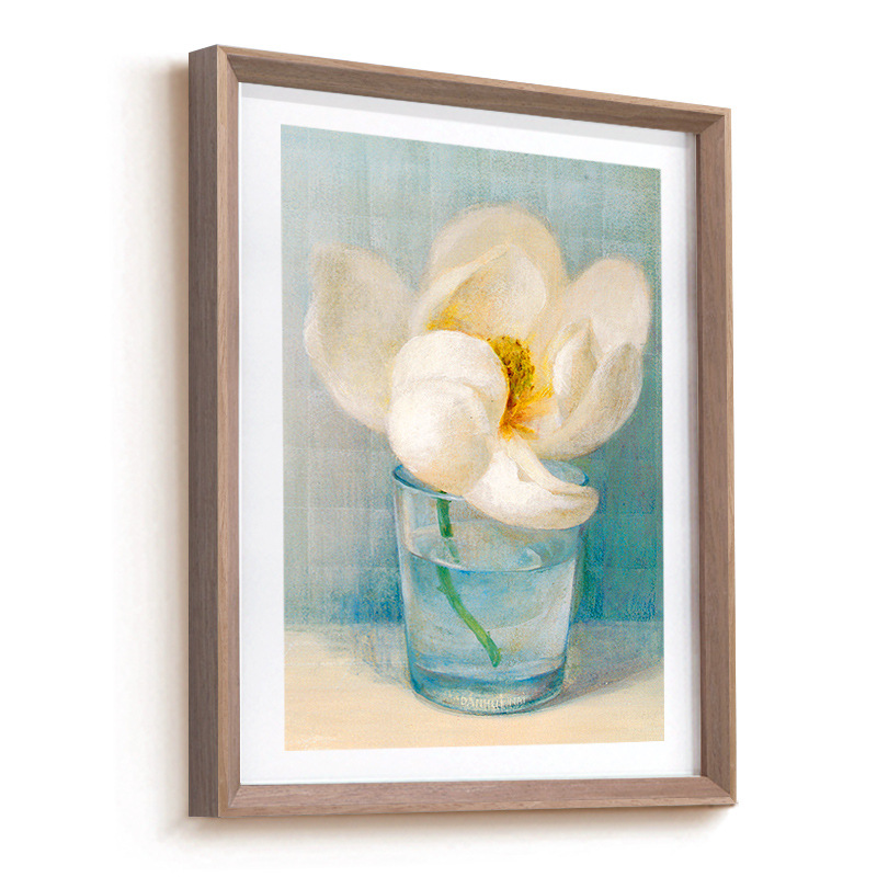 Simple teak color wooden picture frame wholesale