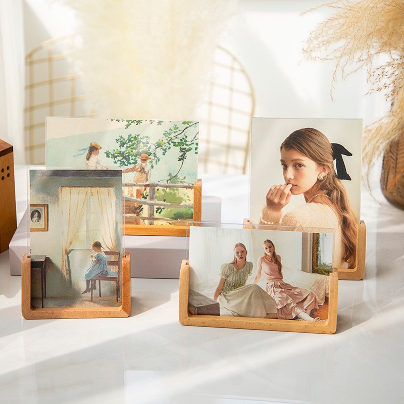 Modern U-shaped wooden photo frame