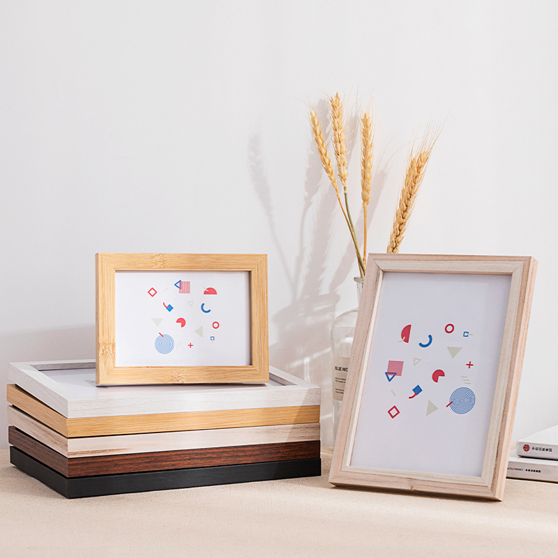 Simple wooden photo frame setting table customization